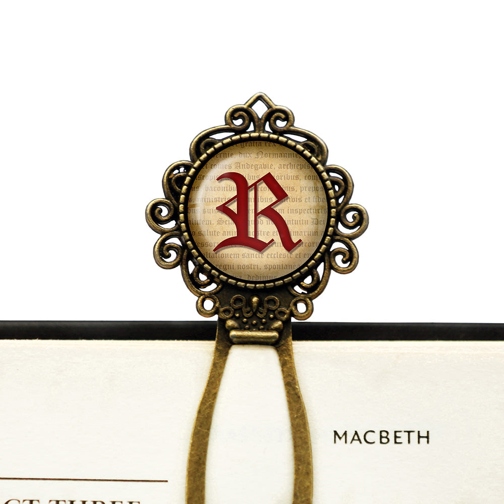 R Letter Old English Gothic Blackletter Magna Carta Bronze Bookmark ...