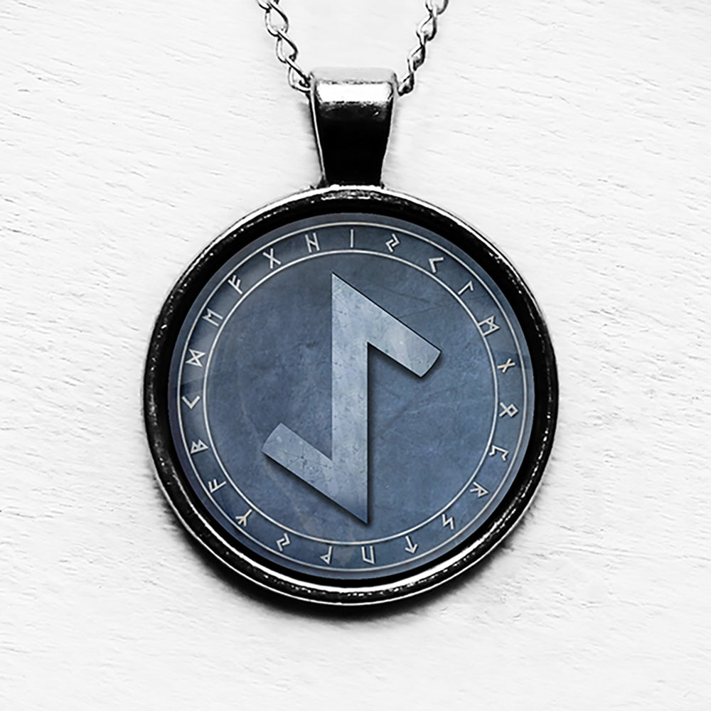Viking Runes Elder Futhark Rune Circle AE Eihwaz Yew Tree Pendant & Ne ...