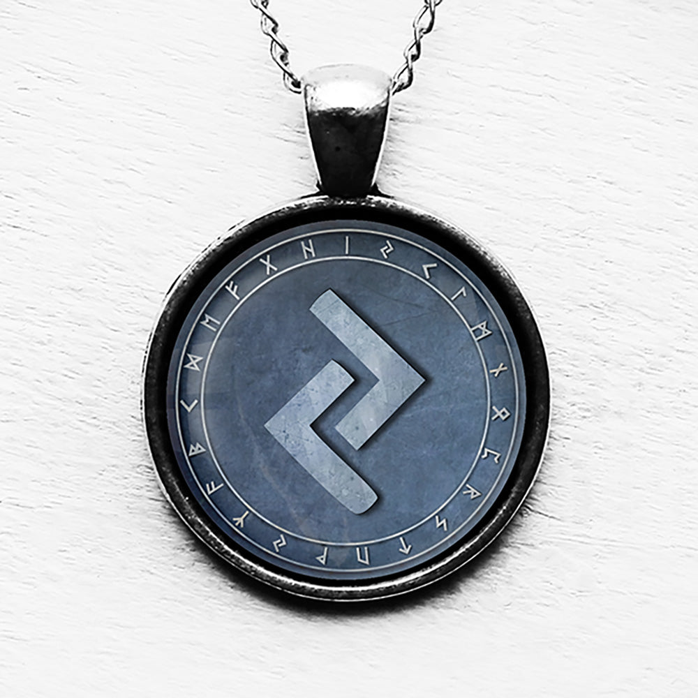 Viking Runes Elder Futhark Rune Circle J Jera Earth Pendant & Necklace ...