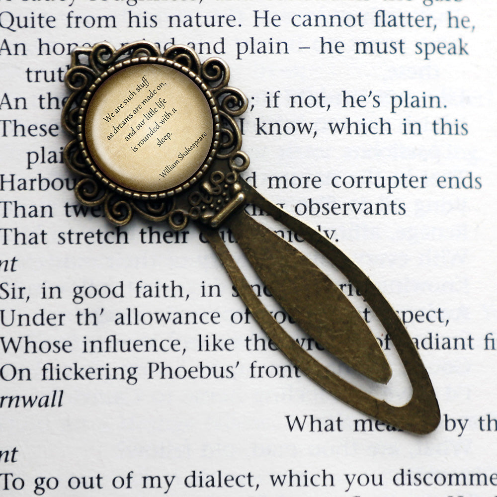 William Shakespeare Stuff as Dreams are made on Bronze Bookmark ...