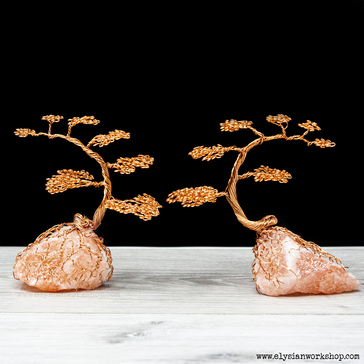 Set of 2 Handmade Copper Wire Cascade Cascade Bonsai Tree Himalayan Ro ...